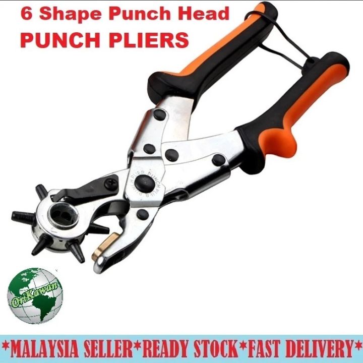 Portable Punch Pliers 6 Shape Punch Pipes For Belt/ Leather/ Plastic ...
