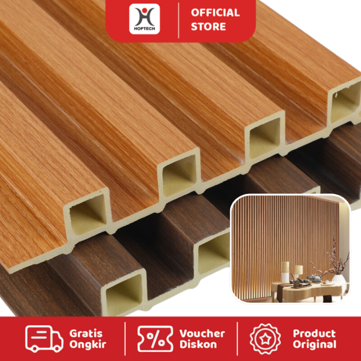 WALL WPC WOOD PANEL WALLPANEL WPC PVC KAYU DINDING UKURAN 16CM x 1,45 METER KETEBALAN 18 MM ...