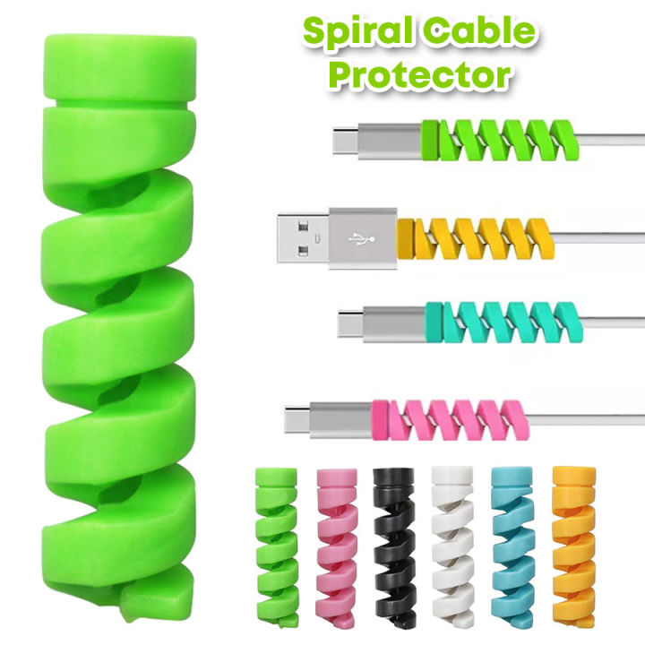 Anti Breakage Spiral Cable Cord Protector Silicone Data Line Protective ...