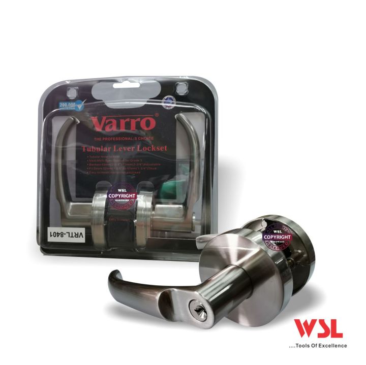 Varro 6401 SS Tubular Lever Lockset ( Heavy Duty ) Door Lock With Key ...