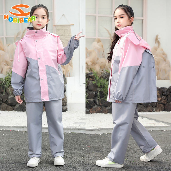 HOBIBEAR children's raincoat rain pants set Primary and middle school ...