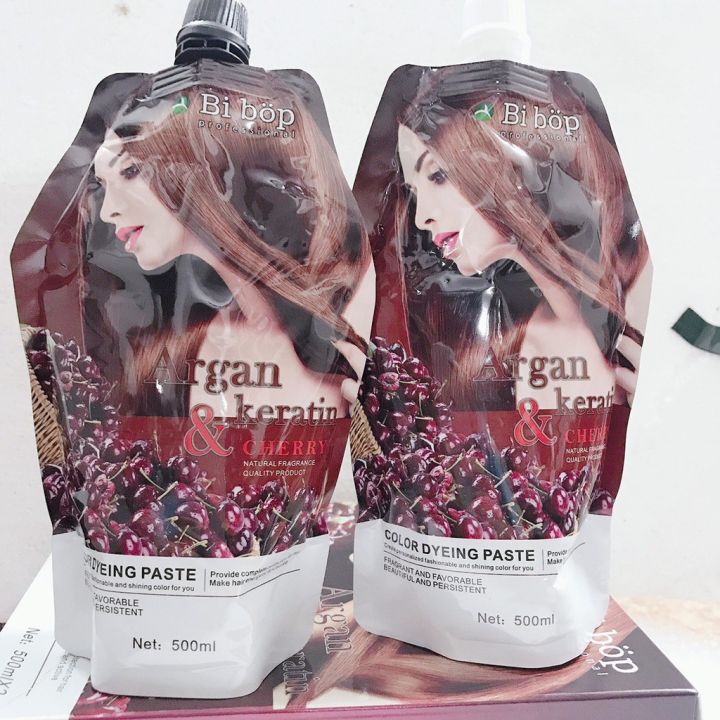 Thuốc nhuộm tóc phủ bạc màu nâu đẹp phủ bạc 100% không dính da đầu ...