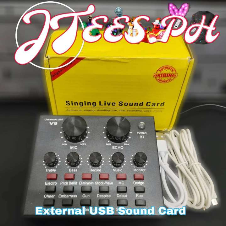 External Audio Mixer Usb Interface Multiple Sound Effects V8 Lazada Ph