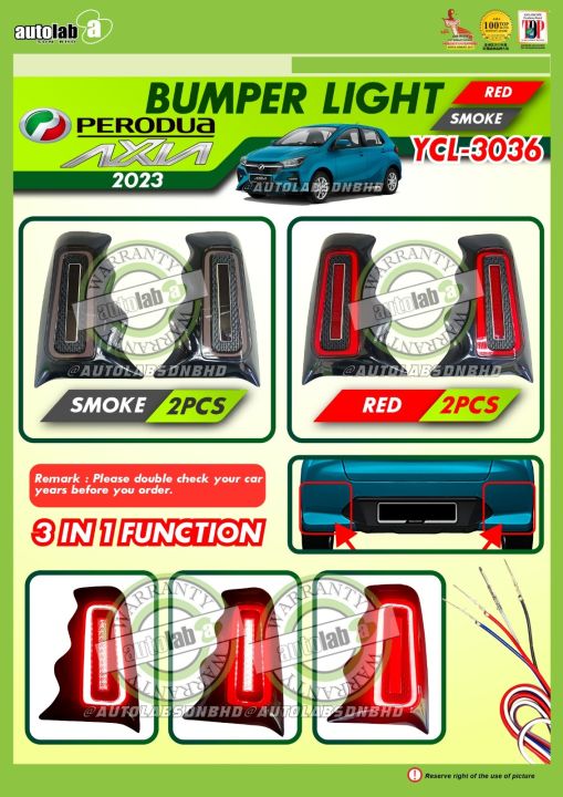 New Perodua Axia 2023 2024 Tail Rear Bumper Lights Lamp LED Reflector ...