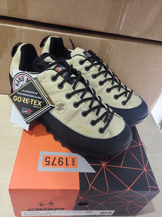 CRISPI Monaco GTX沙漠卡其色登山鞋 GORE-TEX防水科技 Vibram防滑大底 适合户外徒步登山 | Lazada