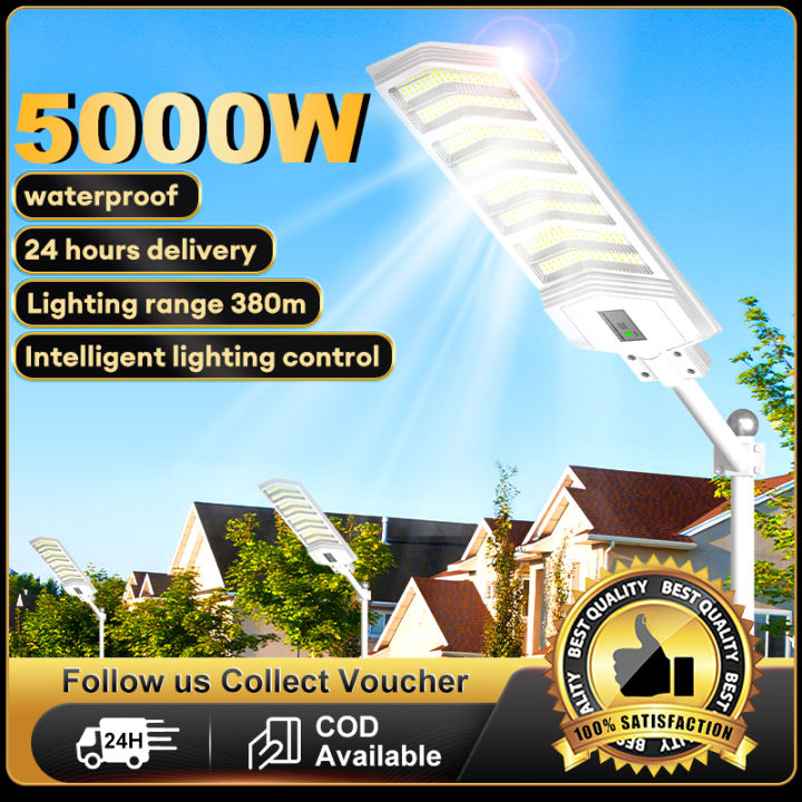 【Ready stock】lampu solar light outdoor lighting Human body induction 3000W waterproof light ...