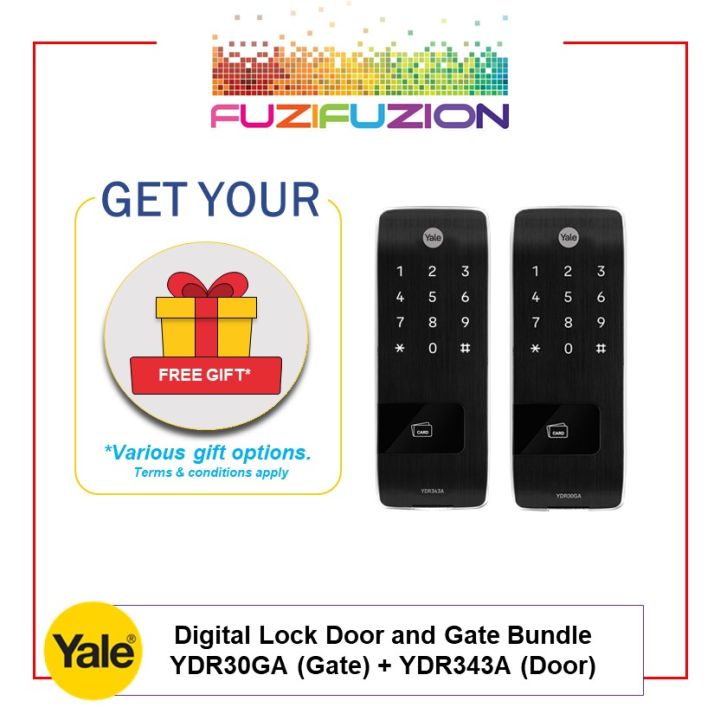 Yale YDR30GA & YDR343A Rim Digital Lock Bundle | Lazada Singapore