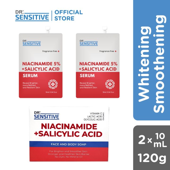 Dr. Sensitive Niacinamide 5% + Salicylic Acid Serum and Soap Set ...