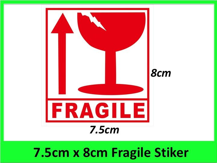 READY STOCK 7.5cm x 8cm High Quality printing Fragile Sticker Fragile ...