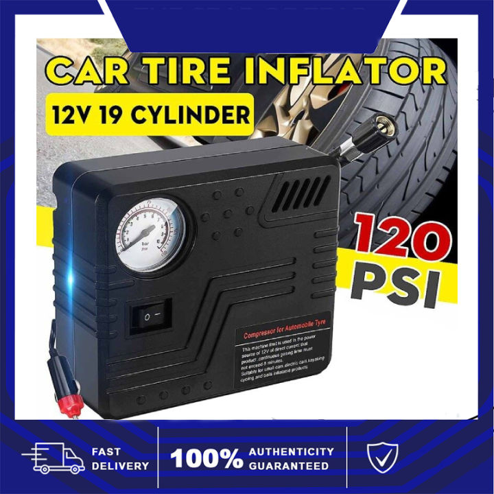 【Ready Stock】Universal 12V Portable Car Pump 120Psi Tire Inflator ...