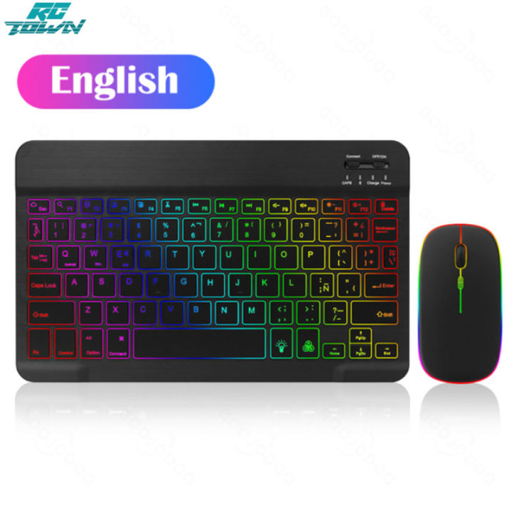 Wireless Keyboard Mouse Combo With Color Backlit Ergonomic Design 1200DPI Mouse For Laptop PC ...