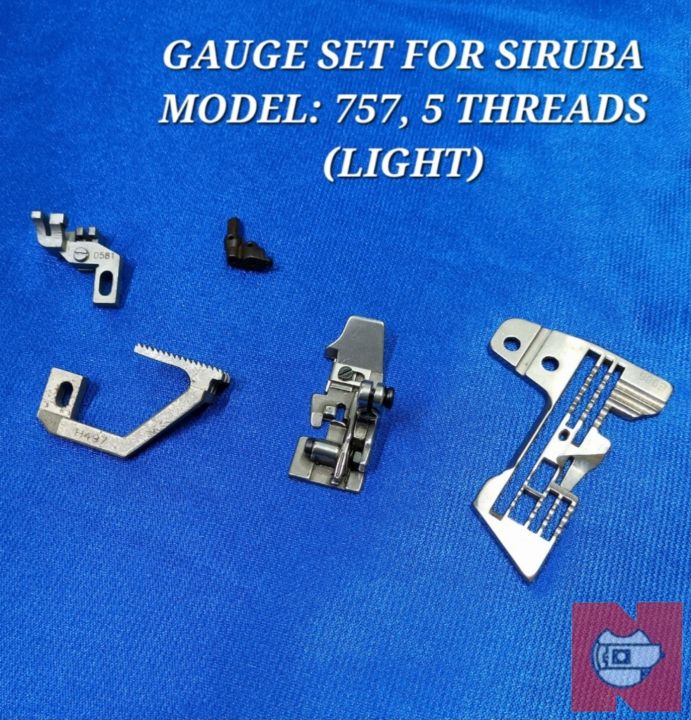 GAUGE SET SIRUBA MODEL 757 5 THREADS (LIGHT) FOR EDGING SEWING MACHINE ...