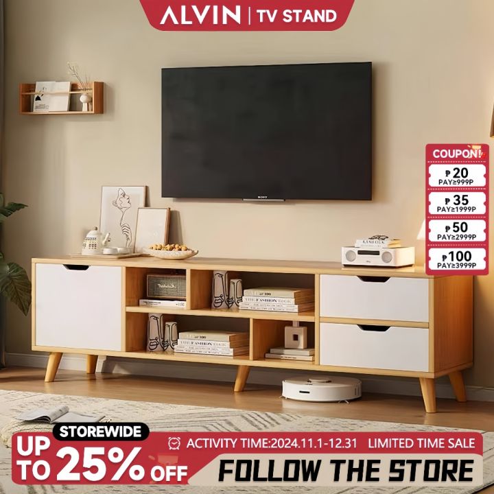ALVIN TV Cabinet Furniture Modern Minimalist Living Room(140x30x38CM ...