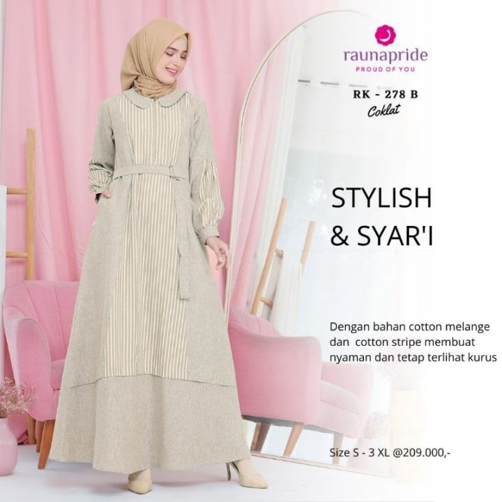 GAMIS MUSLIMAH RAUNA RK 278 B COKLAT | Lazada Indonesia