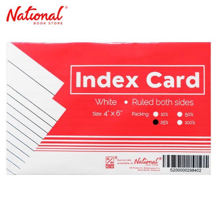 Best Buy Index Card White 4x6 25's Ruled Both Sides - School & Office ...