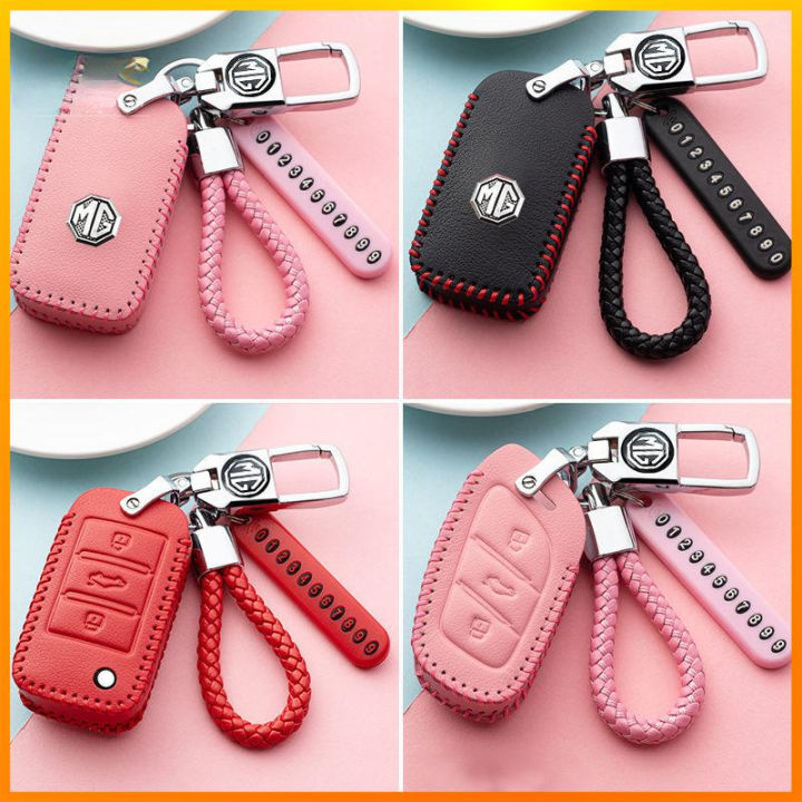 Lt mg leather car key case for 3rd generation GT HS GS MG5 key case Zs ...
