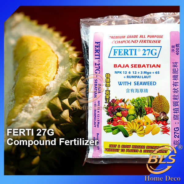 1kg/ 400g FERTI 27G Durian Compound Fertilizer / Baja Durian Baja Sayur ...