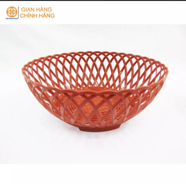 Rổ nhựa giả đan mây. Giỏ đựng hoa quả cao cấp Việt Nhật. Loại bé: 15 x ...