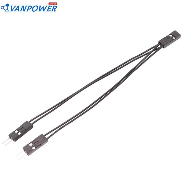 1 To 2 Double Adapter Cable 2.54mm Single Female To Dual Male Jumper 2 ...