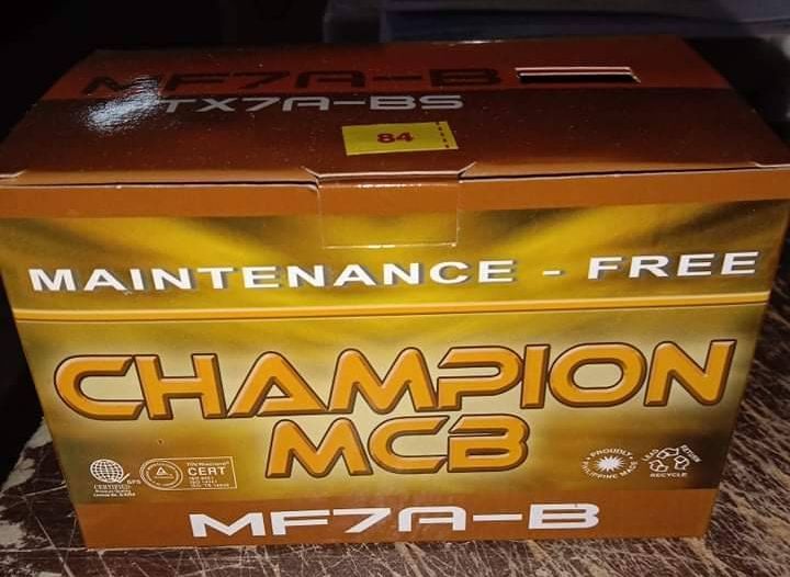 CHAMPION MOTORCYCLE Battery (VRLA Maintenance Free) MF7A-B | Lazada PH