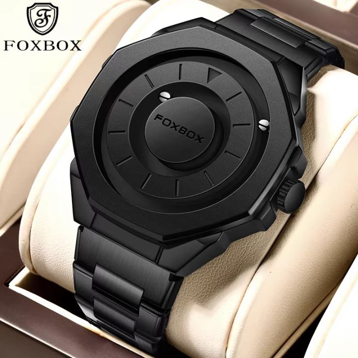 LIGE Sub แบรนด์ FoxBox ต้นฉบับใหม่นาฬิกากันน้ำผู้ชายลูกบอลแม่เหล็กนาฬิกาสปอร์ตแบบทหารสำหรับ ...
