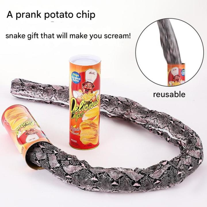 Simulation snake prank gift toy/prank potato chip snake/simulation ...