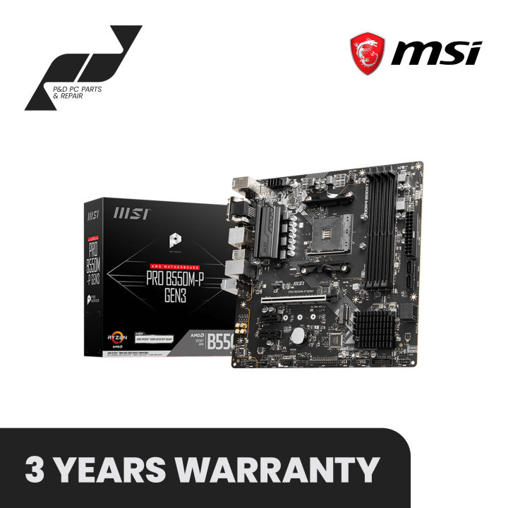 MSI PRO B550M-P Gen3 AMD AM4 ATX Motherboard | Lazada PH