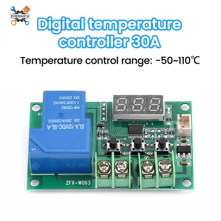 Ziqqucu W1209 DC 12V -50~110℃ LED Digital Thermostat Temperature ...