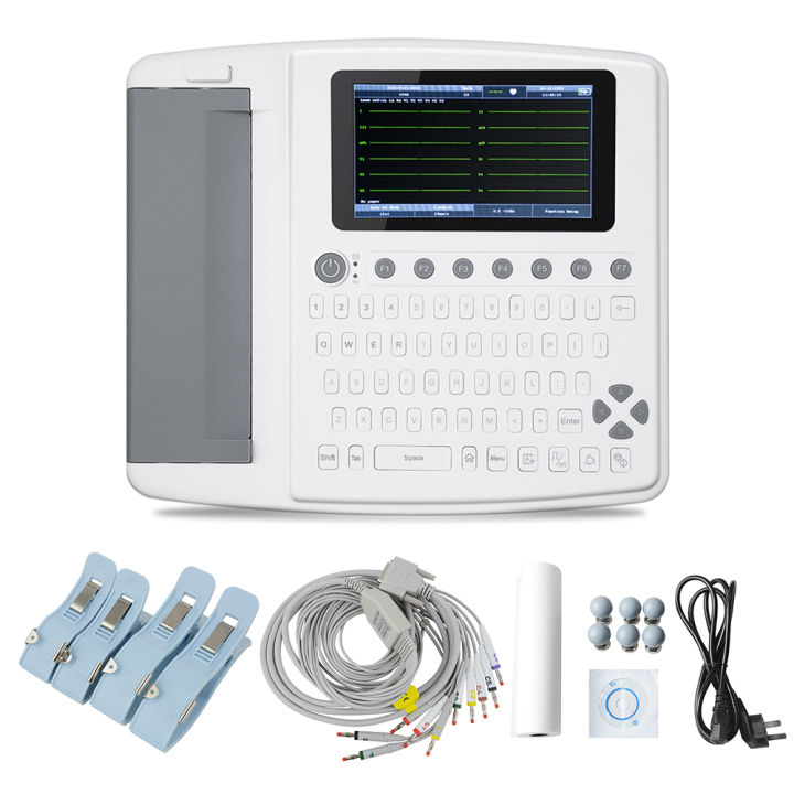 Portable 7 Touch Screen ECG EKG Machine - 12-Lead Electrocardiograph ...