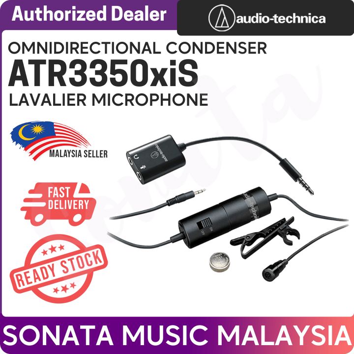 Audio Technica ATR3350xiS Omnidirectional Condenser Lavalier Microphone ... Audio Technica ATR3350xiS Omnidirectional Condenser Lavalier Microphone ...