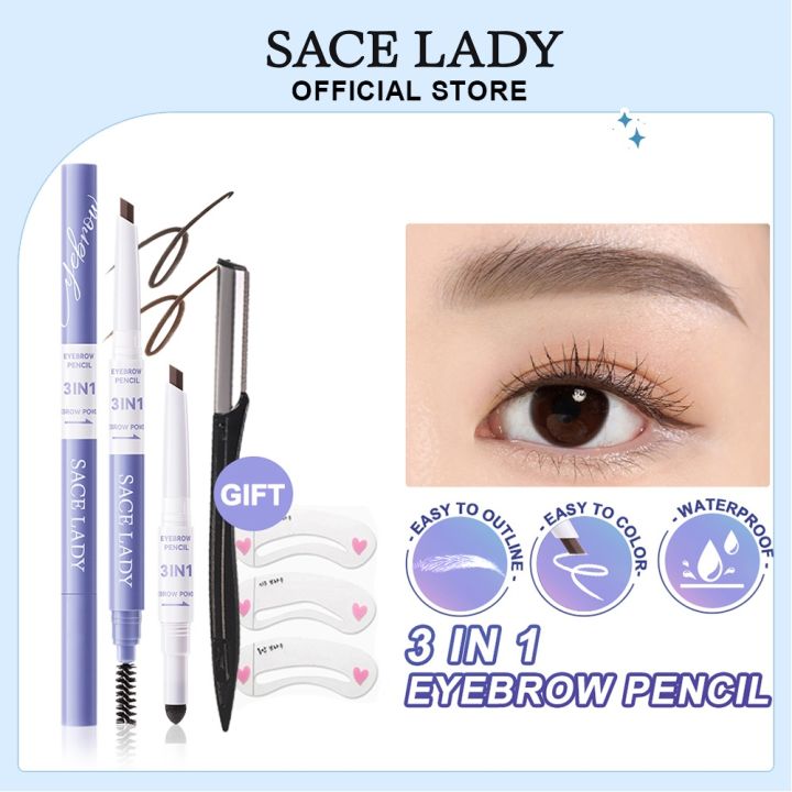 SACE LADY eyebrow pencil waterproof natural makeup high pigment anti ...