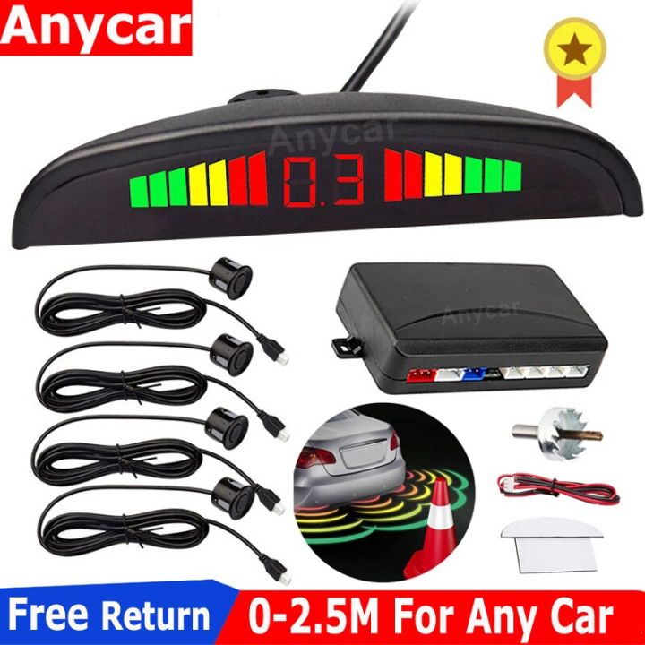 New Car Parking Sensors Auto Parktronic Kit Led Display Auto Parking Radar With 4 Sensors