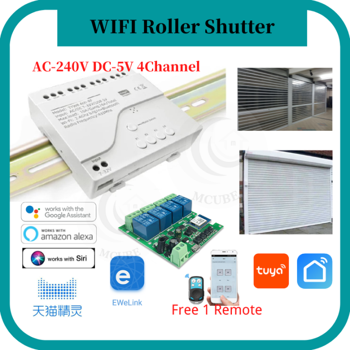 Tuya Ewelink WiFi Roller Shutter 4 channel Smart Controller works with ...
