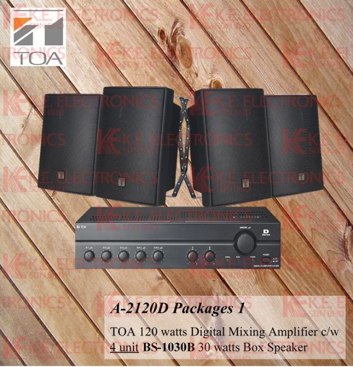 TOA Basic Pa System Packages 1 c/w 4 unit 30W Wall Mount Box Speakers ...