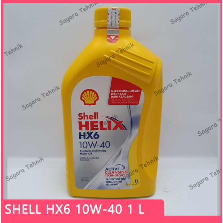Oli Mobil Shell Helix HX6 SAE 10W-40 10W40 Botol 1 Liter 1L Bensin ...