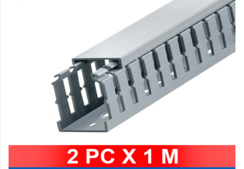 2 Pieces PVC Open Slot Cable/Wire Duct Raceway or Cable Tray with Lid ...