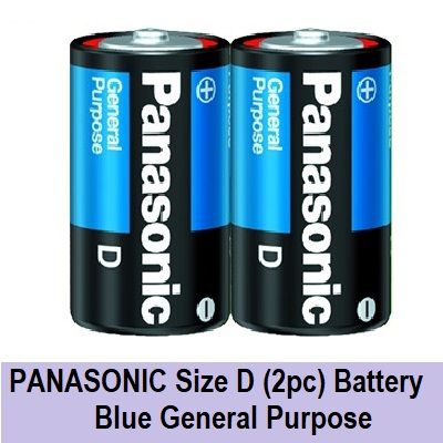Panasonic Size D (2pc) Battery Blue General Purpose 1.5V R20UPT/2S Panasonic size D Batteries ...