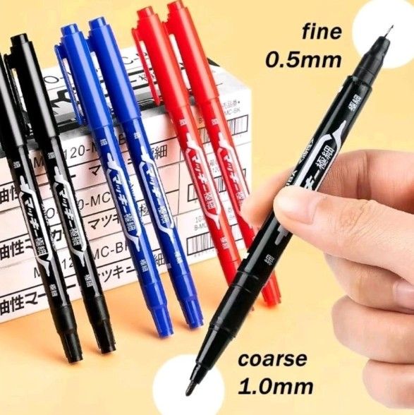 1 PAK 10 PCS SPIDOL PULPEN DUAL TIP 2 IN 1 / PULPEN SPIDOL MARKER ...