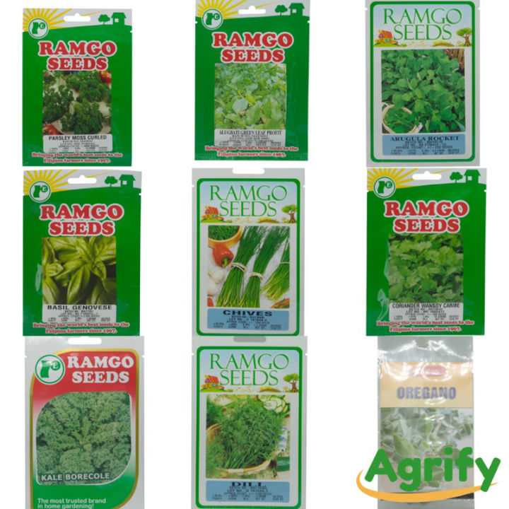 Ramgo Herbs Seeds Dill Sage Chives Oregano Arugula Wansoy Thyme Spinach ...