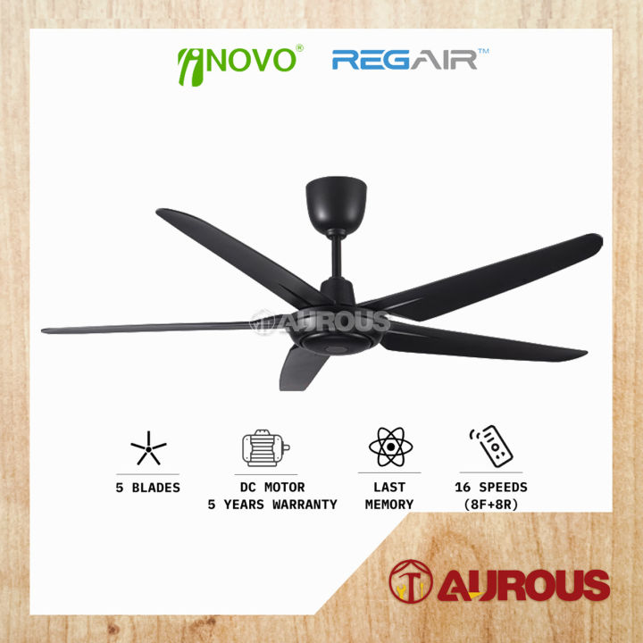 REGAIR INOVO V15 54'' CEILING FAN 5 BLADES WITH DC MOTOR 8+8 SPEED ...