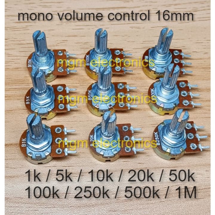 1K / 5K / 10K / 20K / 50K / 100K / 250K/ 500K / 1M V16MM 3PINS (MONO ...