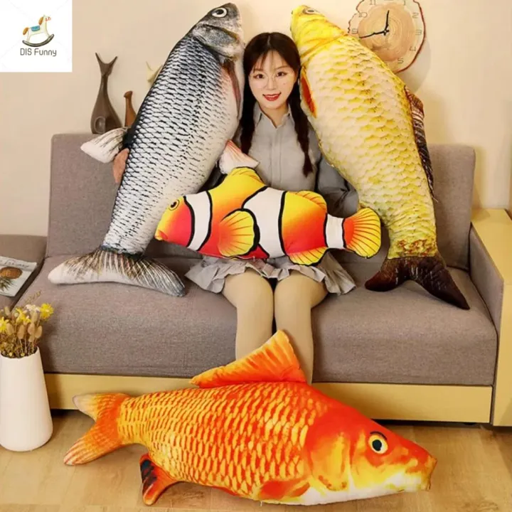 DISFUNNY Grass Carp Simulation Fish Plush Toys Crucian Carp Clownfish ...