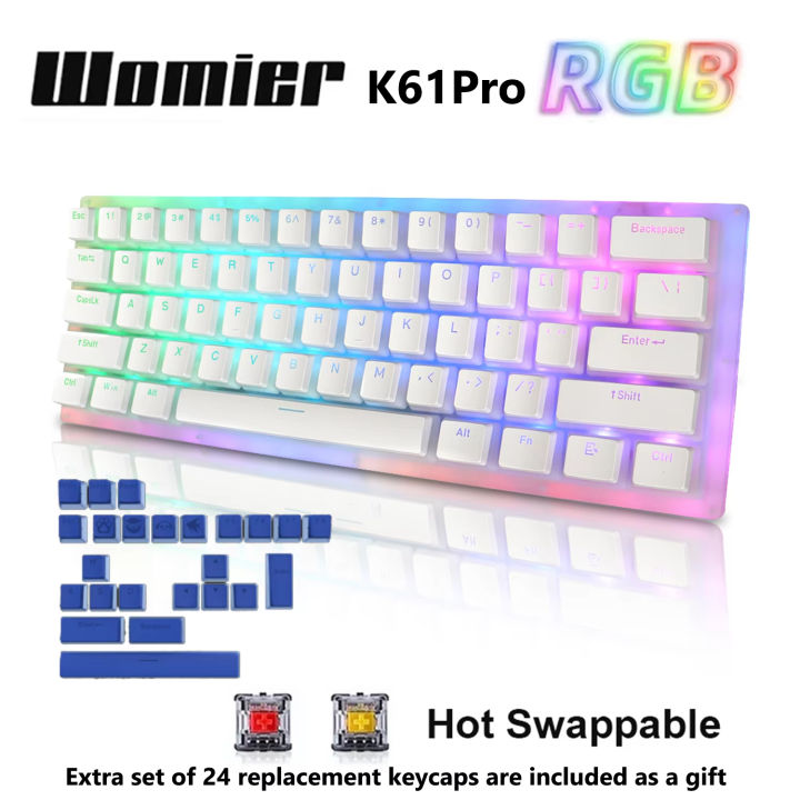 Womier K61 PRO 60% Mechanical Keyboard Hot Swappable Gaming Keyboard ...