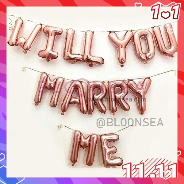 Will You Marry Me Set Foil Balloon Engagement Ring Diamond 16 Inch ...