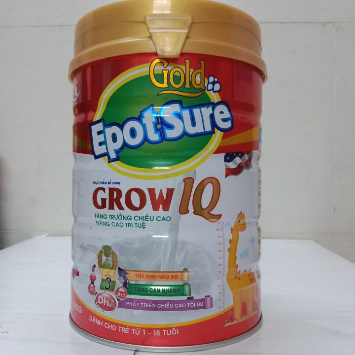 Sữa bột Epot sure Grow IQ Hộp 900g, dinh dưỡng giúp tăng chiều cao và ...