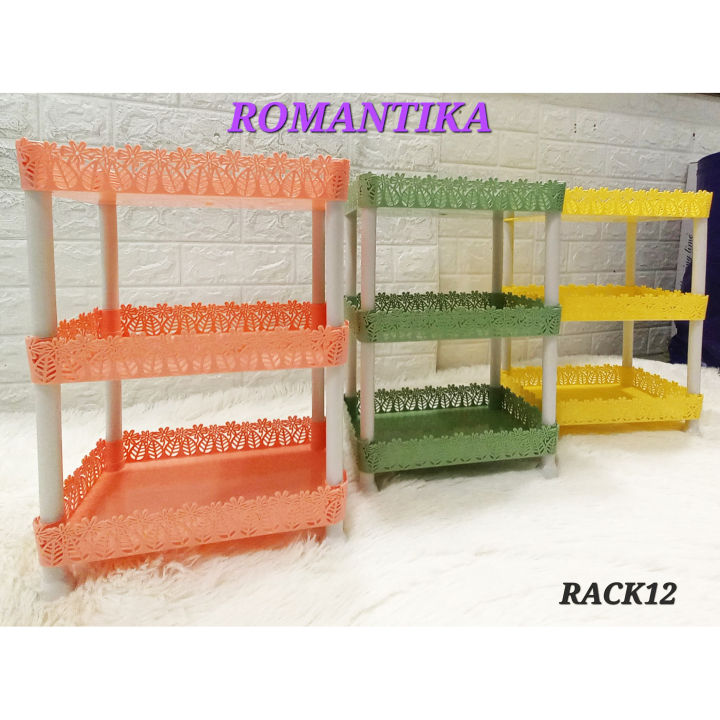 Romantika 3-tier Multipurpose Rack Cutie Rack Kitchen Snack Shelves Rak ...