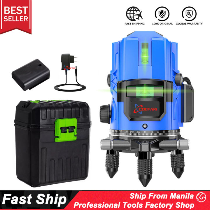5 Lines 3D Laser Level green line SelfLeveling 360 Horizontal And ...
