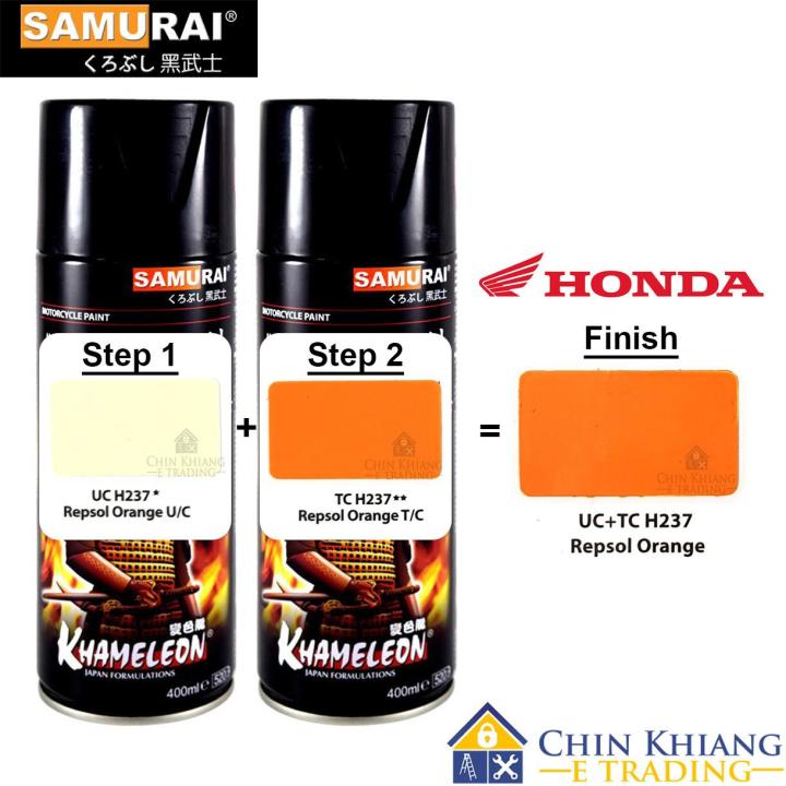 Samurai H237 Honda Repsol Orange 2 Coat System Spray Paint 400ml | Lazada