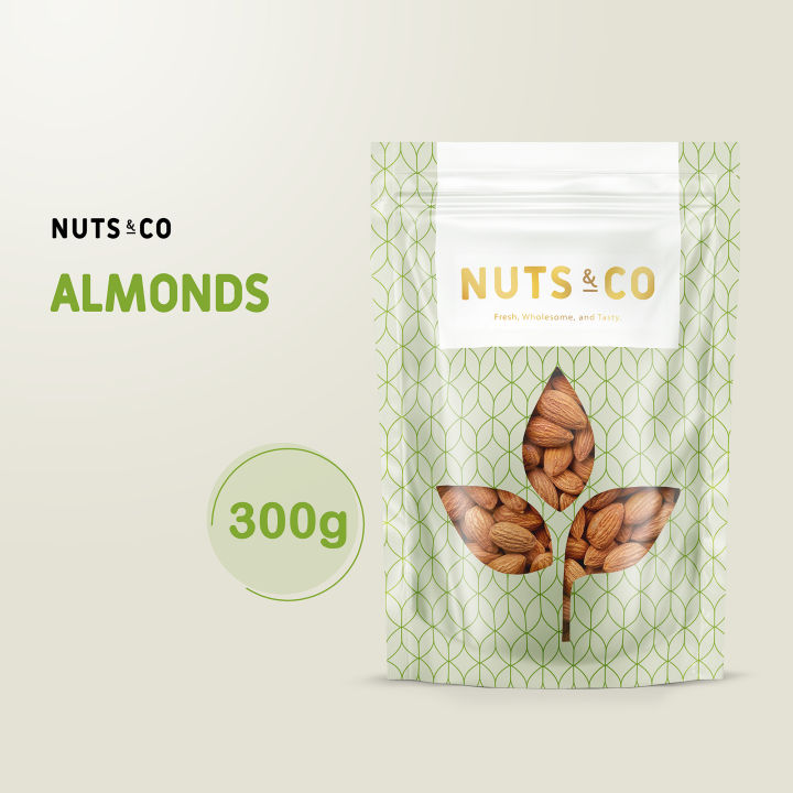Nuts & Co Raw Almonds 300g Kacang Badam 生杏仁 Halal Ready to Eat Snack | Lazada
