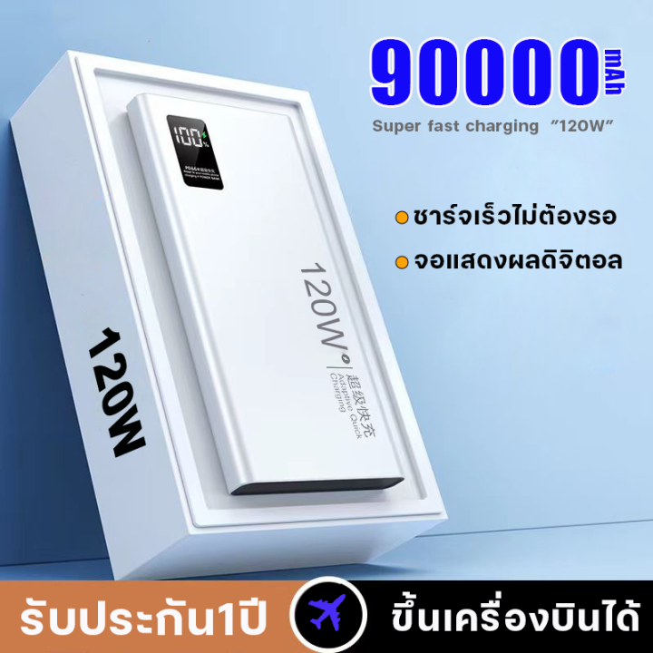 120Wแบตเตอรี่สำรอง Power Bank Fast Charge LED Display พาวเวอร์แบงค์ 2 ...